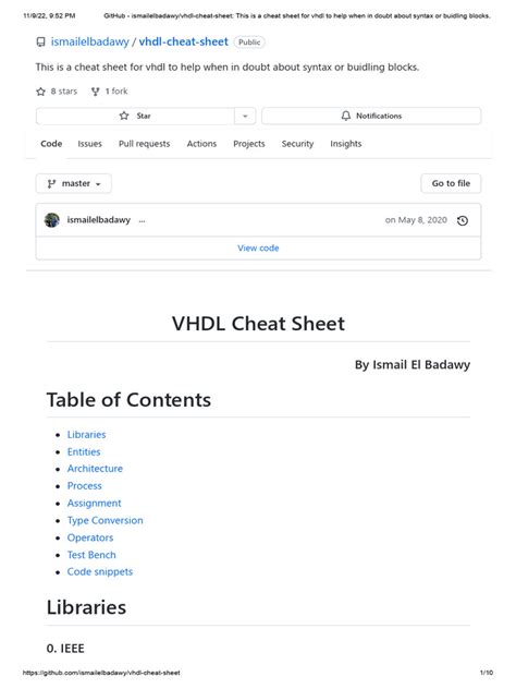 Vhdl To Help When In Doubt About Syntax Or Buidling Blocks Pdf Vhdl Computing