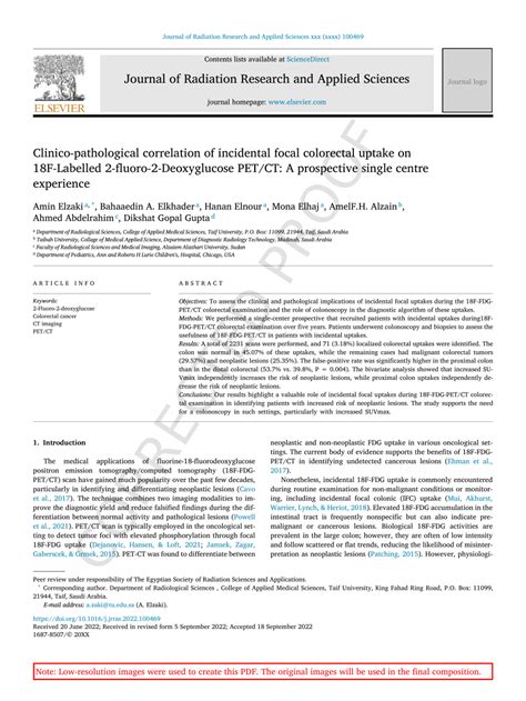 Pdf Clinico Pathological Correlation Of Incidental Focal Colorectal