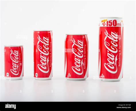 Coca Cola Can Sizes In Japan 160ml 250ml 350ml 500ml Stock Photo Alamy