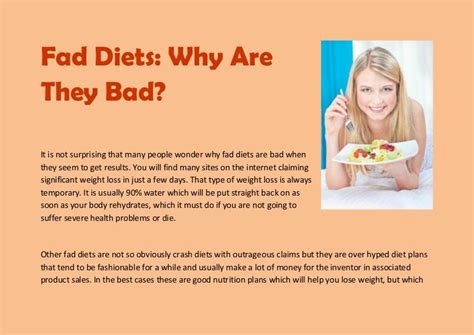 Fad Diets Why Are They Bad
