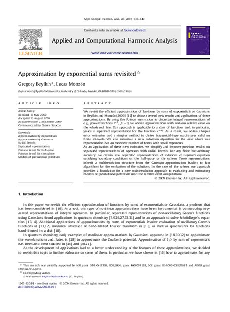 Pdf Approximation By Exponential Sums Revisited
