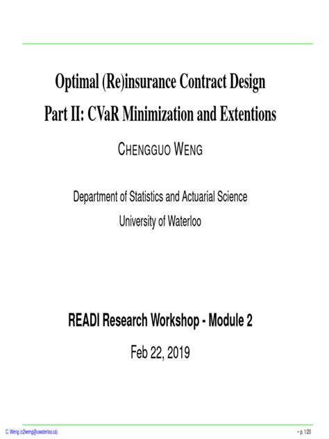 Cvar Minimization And Extentions Pdf Mathematical Optimization Insurance