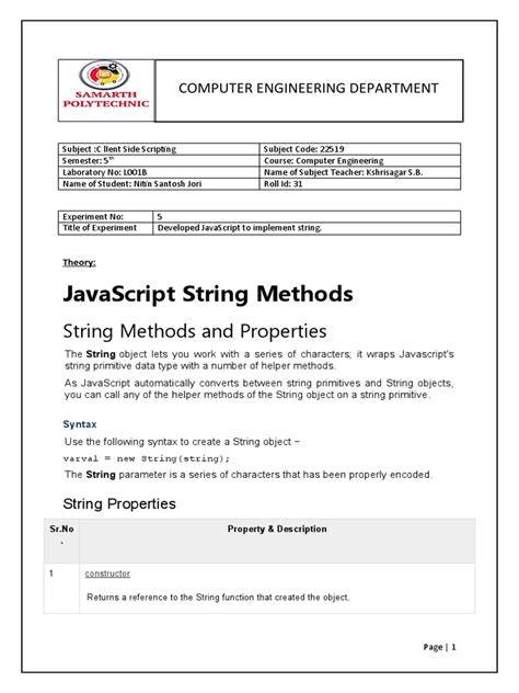 Javascript String Methods Download Free Pdf String Computer Science Java Script