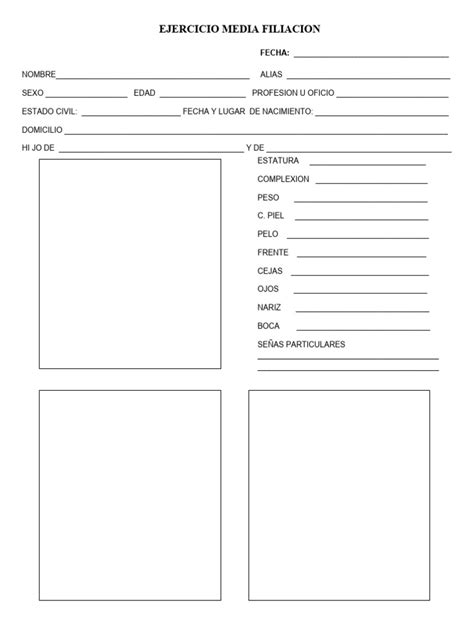 Ejercicio Media Filiacion Y Odont Pdf Cuidado De La Salud Anatomía