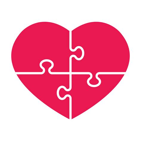 Heart Puzzle Pieces Vector Illustration Isolated Graphic Symbol 36275993 Vector Art At Vecteezy