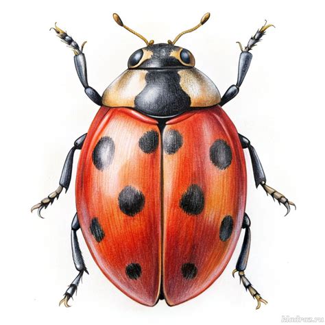 Божья коровка Картинка для детей ЗАГАДКА Платьице в горошек Два усика Шесть ножек Зовут коровко