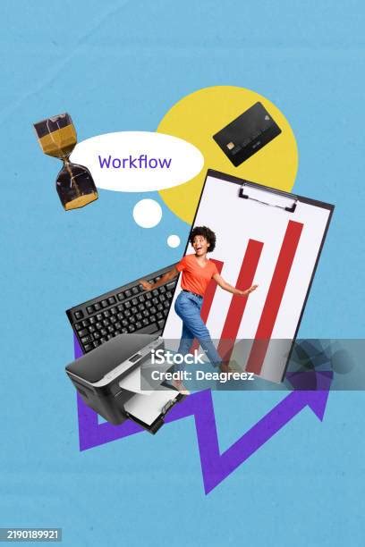 복합 경향 삽화 스케치 이미지 상인의 콜라주 사업 화살 목표 사무실 바쁜 작업 흐름 젊은 아가씨 산책 키패드 인쇄기 시각 시계 20 24세에 대한 스톡 사진 및 기타 이미지