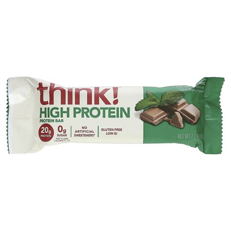 Think High Protein Bars Chocolate Mint 5 Bars 21 Oz 60 G Each