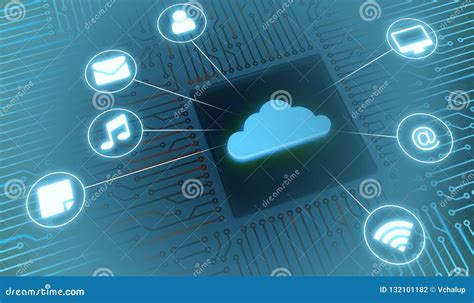 Cloud Computing Concept 3d Rendered Illustration Stock Illustration Illustration Of Concept