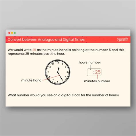 Convert Between Analogue Digital Times Prior Learning Resource Classroom Secrets