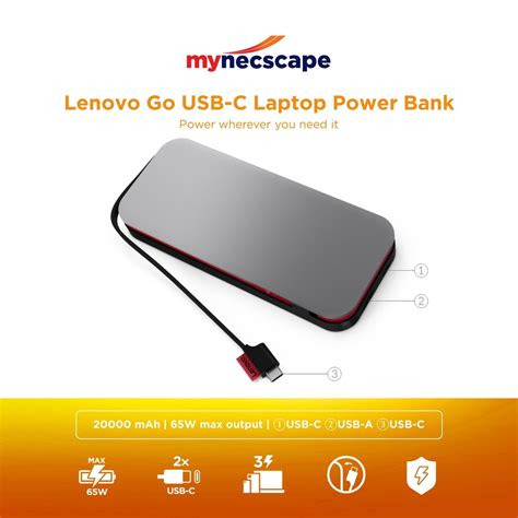 Lenovo Go Usb C Laptop Power Bank Mah Pd W Type C Shopee Malaysia