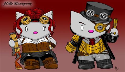 Steampunk Kitty Duo Hello Kitty Kitty Steampunk