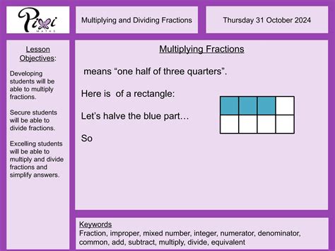 Multiplying And Dividing Fractions Pixippt Pptx