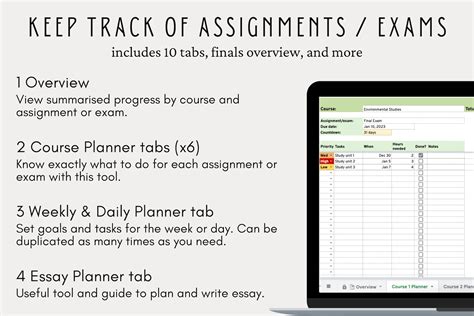 Exam Finals Prep Spreadsheet Printable College Babe University Babe Studying Revision