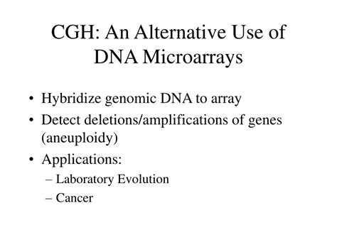 Ppt Yeast Comparative Genomic Hybridization Cgh A Method For