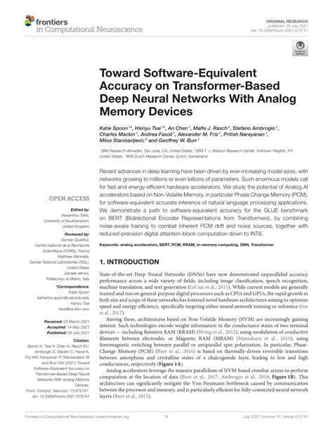 Pdf Toward Software Equivalent Accuracy On Transformer Based Deep