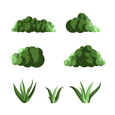 Premium Vector Grass Vector Illustration Set