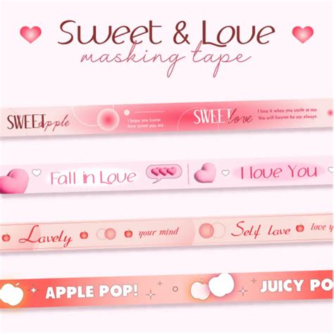 하트 사과 마스킹 테이프 얼음사과 Tmm 페이퍼