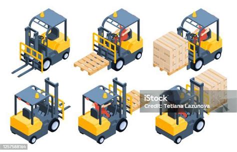 지게차 트럭 저장 장비 저장 랙 상자팔레트 상품 운송용 차량 화물 운송에 대한 스톡 벡터 아트 및 기타 이미지 화물 운송 교통수단 배달 Istock