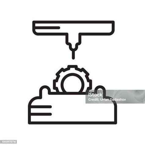 3d 프린터 아이콘 벡터 기호와 기호 흰색 배경 3d 프린터 로고 개념에 고립 공학에 대한 스톡 벡터 아트 및 기타 이미지