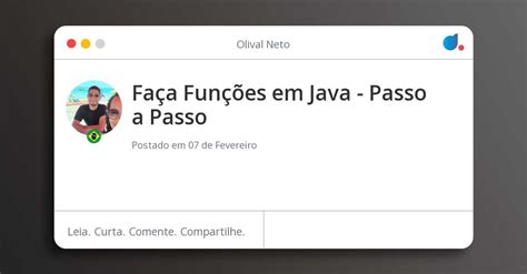 Faça Funções Em Java Passo A Passo