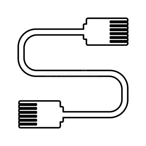Broadband Cable Connector Outline Icon Line Art Vector Stock Illustration Illustration Of