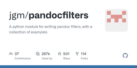 Github Jgmpandocfilters A Python Module For Writing Pandoc Filters