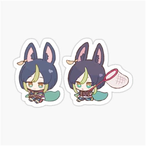 Tighnari Set Chibi Kawaii Genshin Impact Sticker For Sale By Sara2806 Redbubble