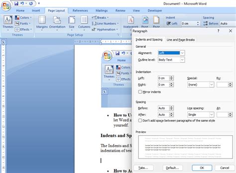 You Can Adjust The Text S Indentation And The Space Between Paragraphs In The Indents And