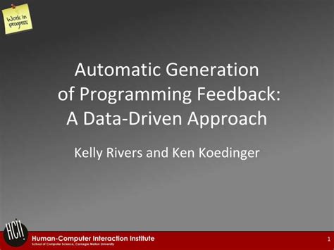 Ppt Automatic Generation Of Programming Feedback A Data Driven