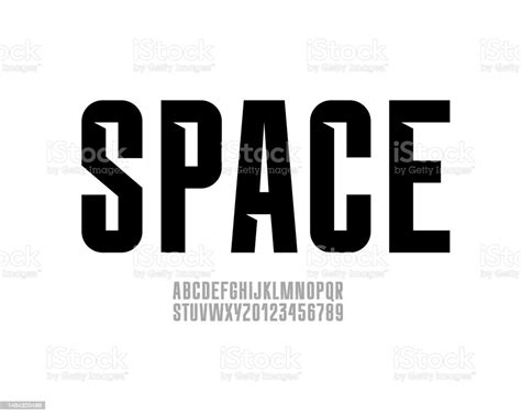 압축된 굵은 글꼴 높은 검은색 알파벳 문자 및 숫자 디자인 로고 영화 배너 영화 포스터 또는 신문 등 벡터 일러스트레이션 10eps 컴퓨터 글자에 대한 스톡 벡터 아트 및