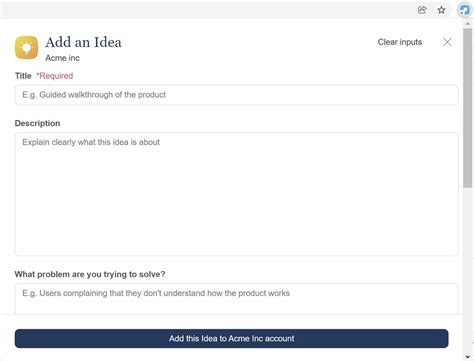 Chrome Extension Send Ideas And Feedback