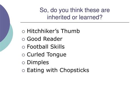 Ppt Inherited Traits Vs Learned Behaviors Powerpoint Presentation Free Download Id 6203291