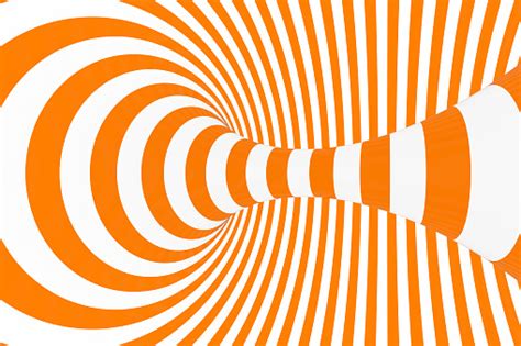 토 러 스 3d 착시 래스터 그림입니다 최 면 화이트와 오렌지 튜브 이미지입니다 콘트라스트 트위스트 루프 스트라이프 장식 3차원 형태에 대한 스톡 사진 및 기타 이미지