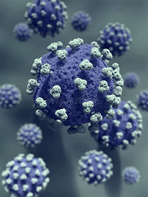 Virus Cells Invading Host Organism Causing Disease Under Microscope Stock Illustration