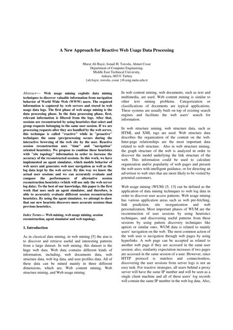 Pdf A New Approach For Reactive Web Usage Data Processing