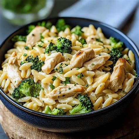 Cheesy Chicken Broccoli Orzo Easy One Pot Dinner