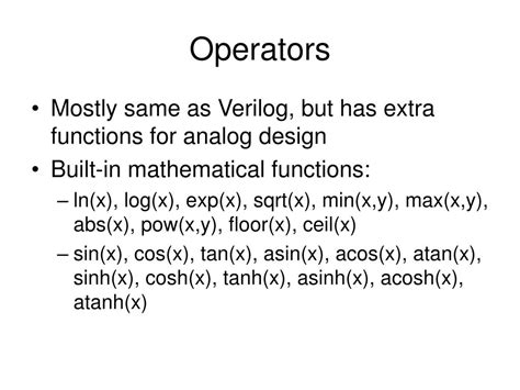 Ppt An Introduction To Verilog A Transitioning From Verilog Powerpoint Presentation Id 3018225