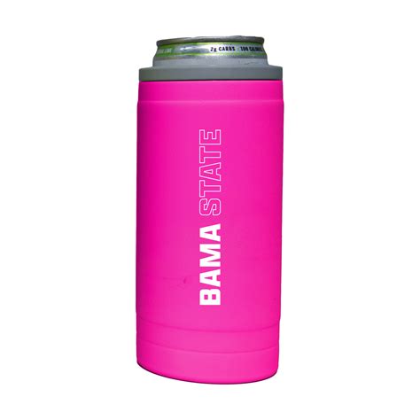Alabama State 12oz Electric Stacked Soft Touch Slim Coolie Logo Brands