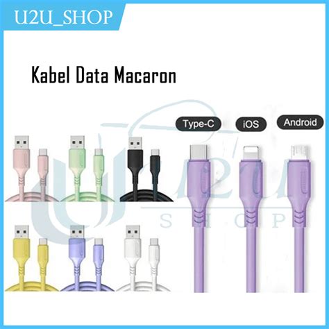 Jual Kabel Data Macaron Kabel Data A Micro Type C Lightning Shopee Indonesia