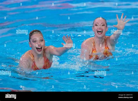 Audrey Lamothe And Jacqueline Simoneau Of Canada Compete In The Womens