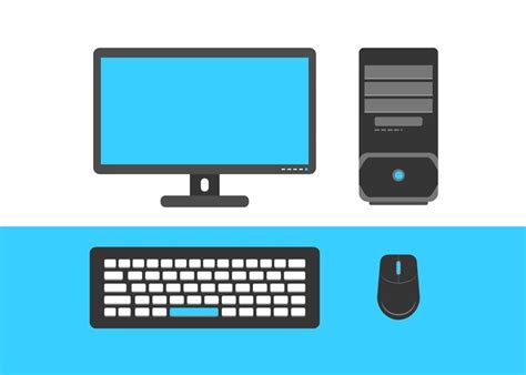 Premium Vector Computer Desktop Monitor Keyboard Mouse Vector Illustration