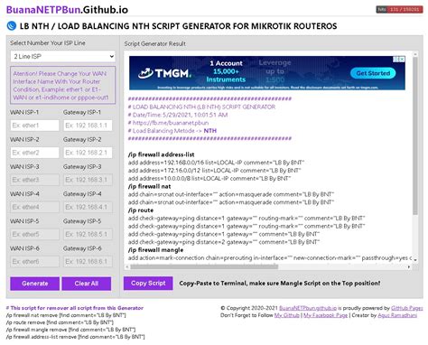 Load Balancing NTH Mikrotik Script Generator LB NTH O OM