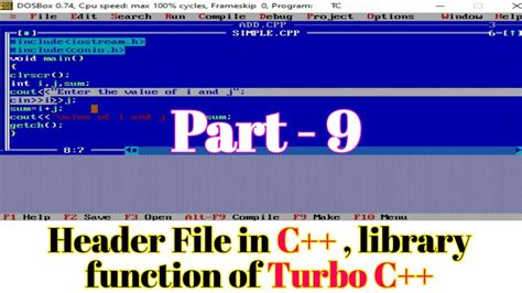 Header File In C Library Function Of Turbo C Iostream H Header File Youtube