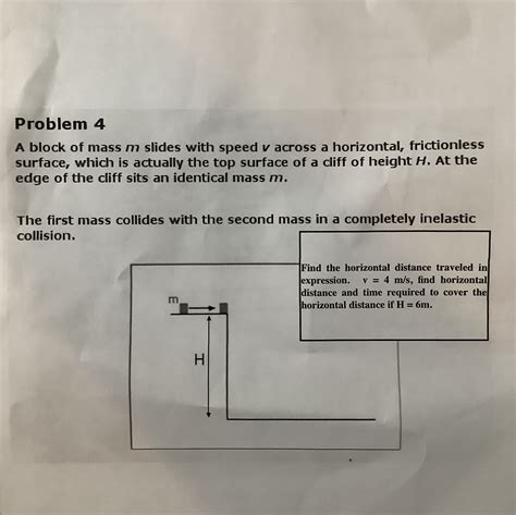 solved problem 4a block of mass m slides with speed v across