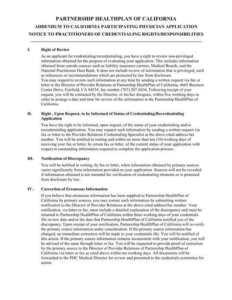 Addendum To Cppa Credentialing Rights And Responsibilities Docest