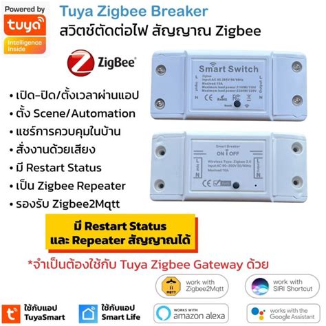 Tuya Smart Zigbee Breaker สวตชสญญาณ Zigbee เปดปดผานแอพและสงงานดวยเสยง Alexa Google