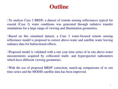 Ppt Bidirectional Reflectance Function And Application In Coastal Waters Powerpoint