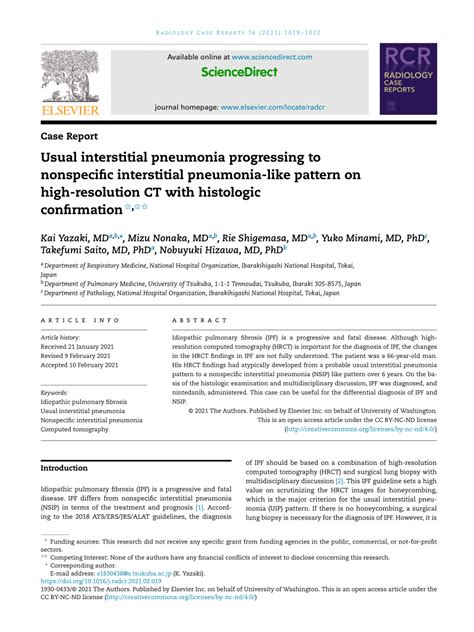 Pdf Usual Interstitial Pneumonia Progressing To Nonspecific Interstitial Pneumonia Like