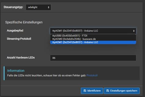 hyperion ng no device from le in dropdown for led hardware software support